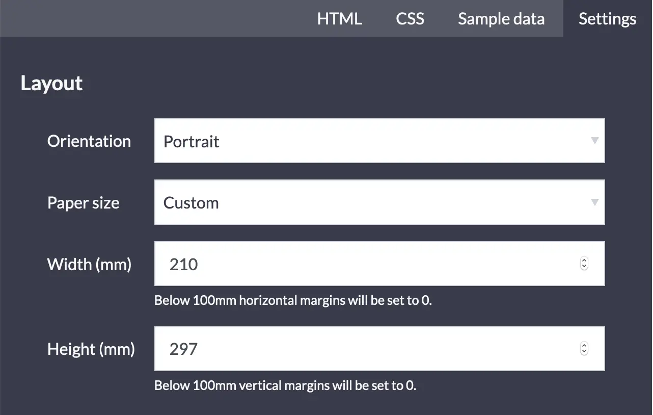 New Feature Paper Sizes PDFMonkey